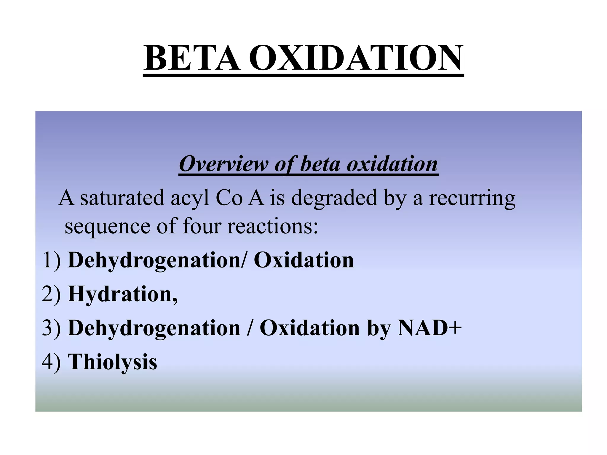 FATTY ACID OXIDATION | PPTX