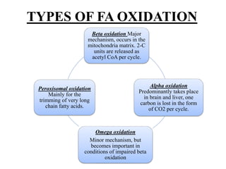 FATTY ACID OXIDATION | PPTX