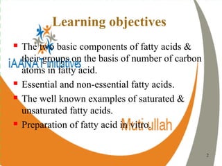 Fatty acids | PPT