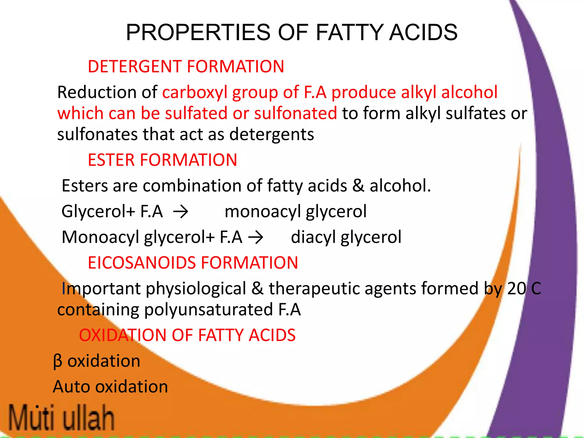 Fatty acids, omega 6 fatty acids, classification of fatty acids | PPTX