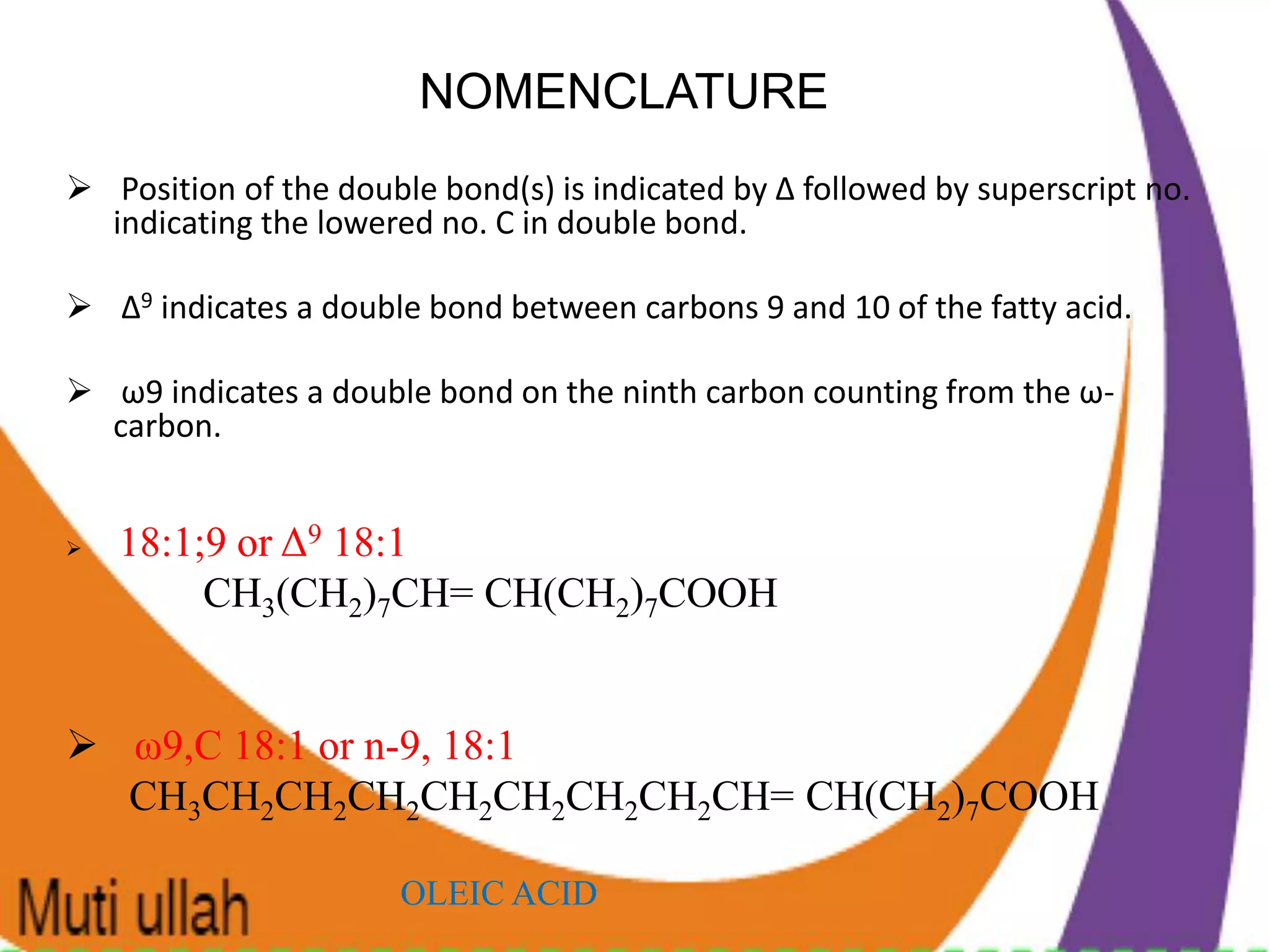 Fatty acids, omega 6 fatty acids, classification of fatty acids | PPTX