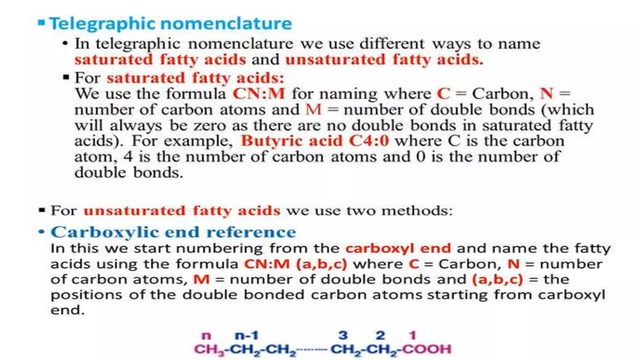Fattyacids classification, structure and properties | PPTX | Chemistry ...