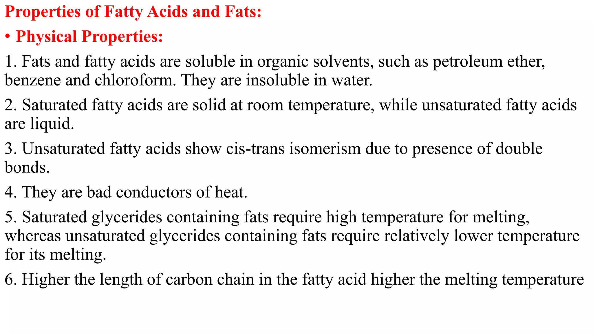 Fattyacids classification, structure and properties | PPTX | Chemistry ...