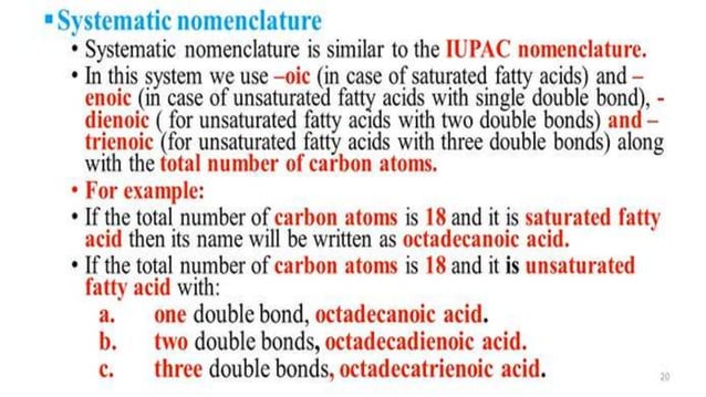 Fattyacids classification, structure and properties | PPTX | Chemistry ...