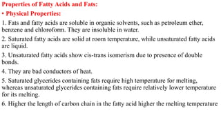 Fattyacids classification, structure and properties | PPTX