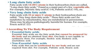 Fattyacids classification, structure and properties | PPTX