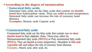 Fattyacids classification, structure and properties | PPTX