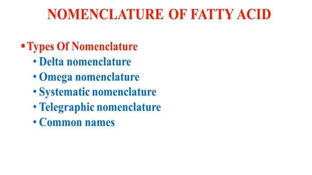 Fattyacids classification, structure and properties | PPTX | Chemistry ...