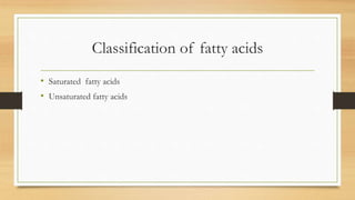 Fatty acids biochemistry post RN nursing | PPTX