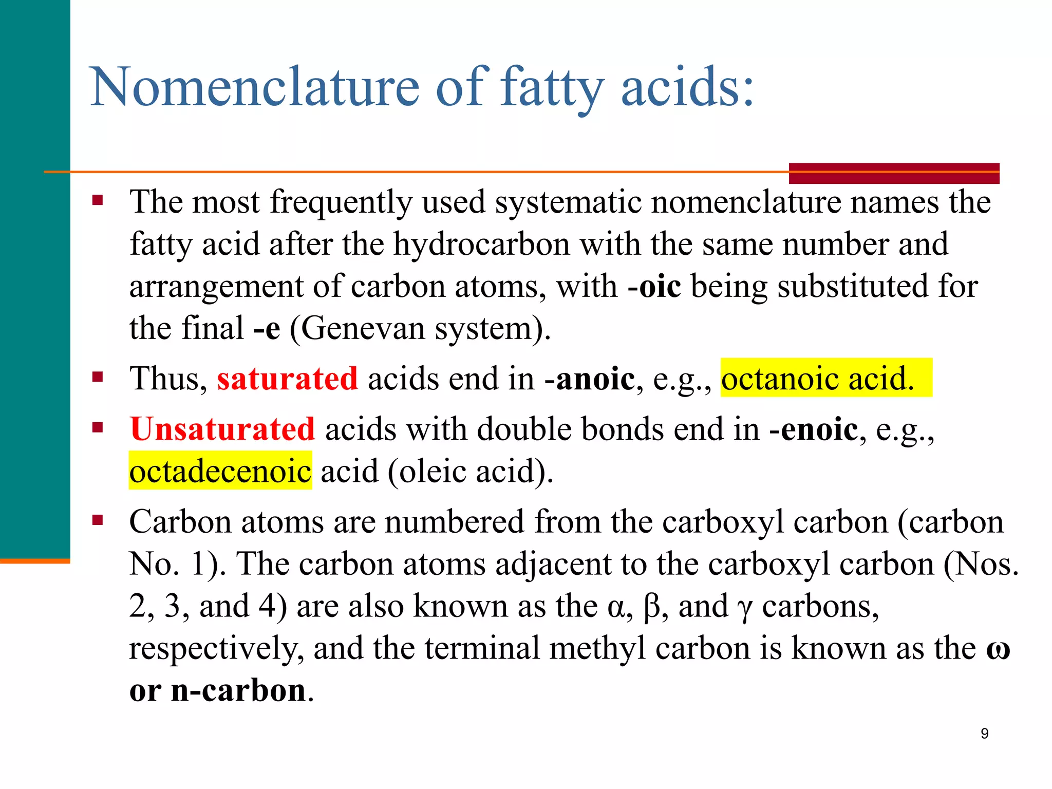 Fatty acids | PPT