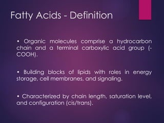 Fatty Acids and Lipids Powerpoint Presentation | PPTX