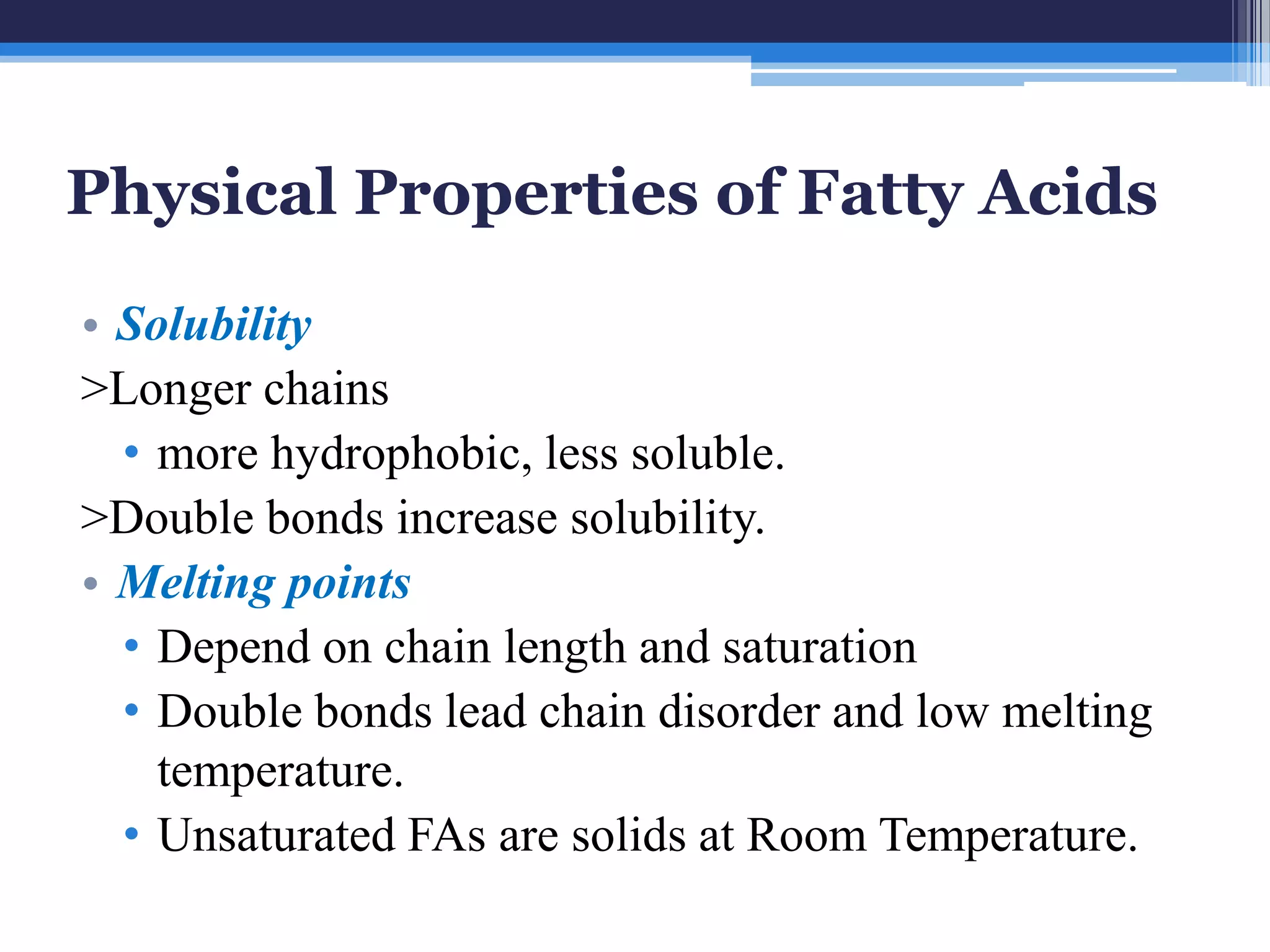 Fatty acids and triglycerides | PPTX