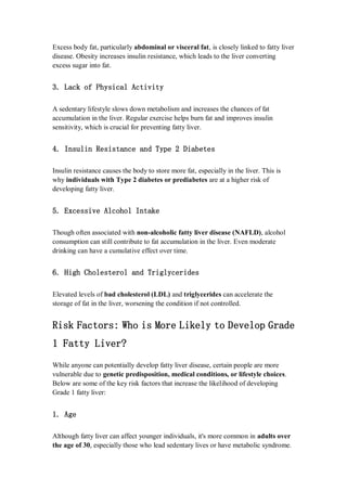 Grade 1 Fatty Liver: Symptoms, Causes, and Risk Factors | PDF