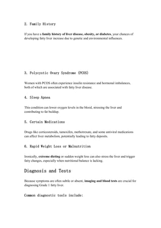 Grade 1 Fatty Liver: Symptoms, Causes, and Risk Factors | PDF