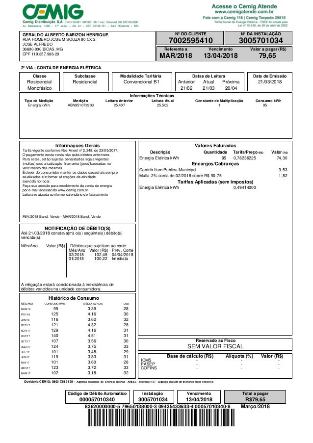 Fatura cemig 13042018