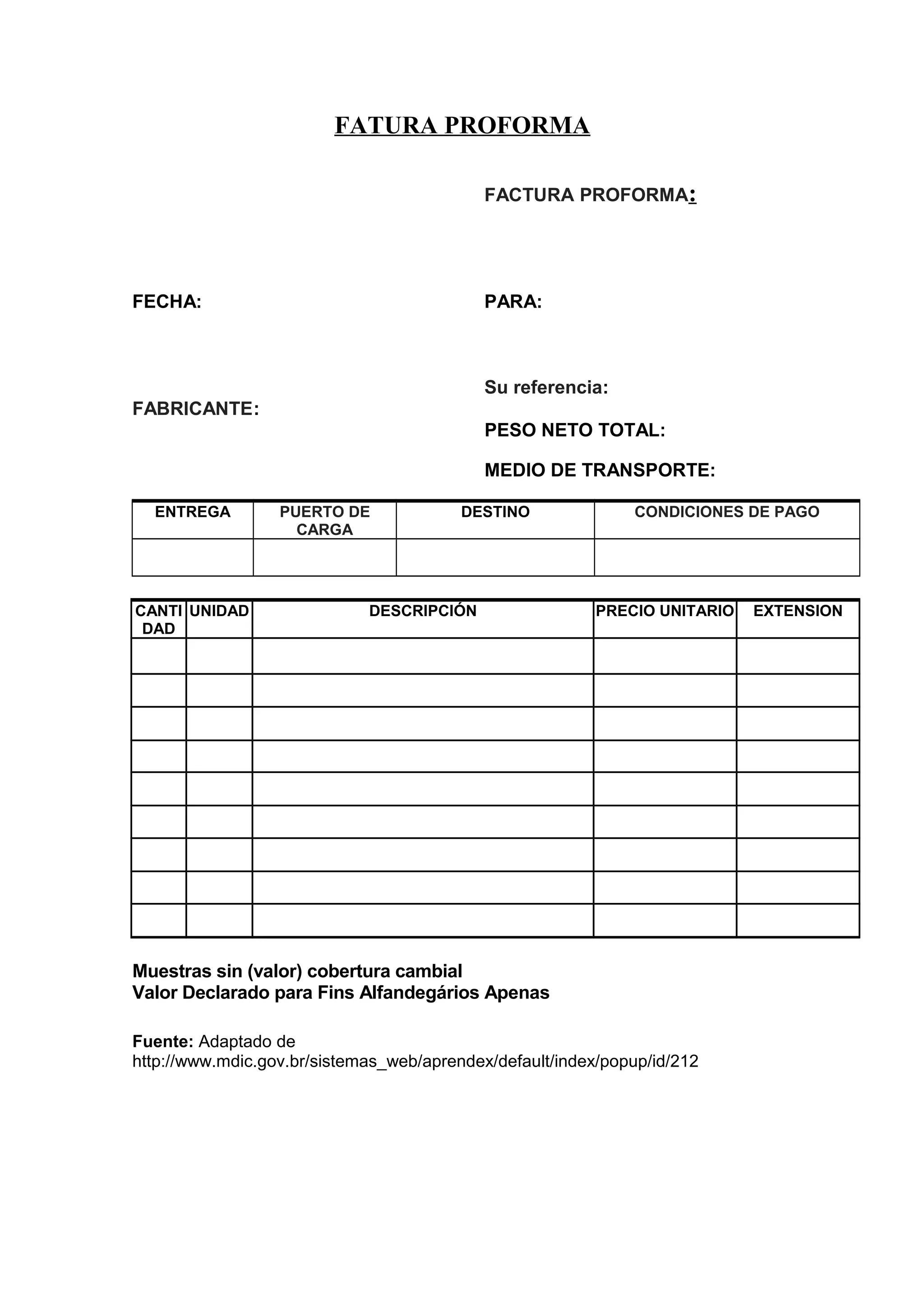 Fatura proforma | PDF