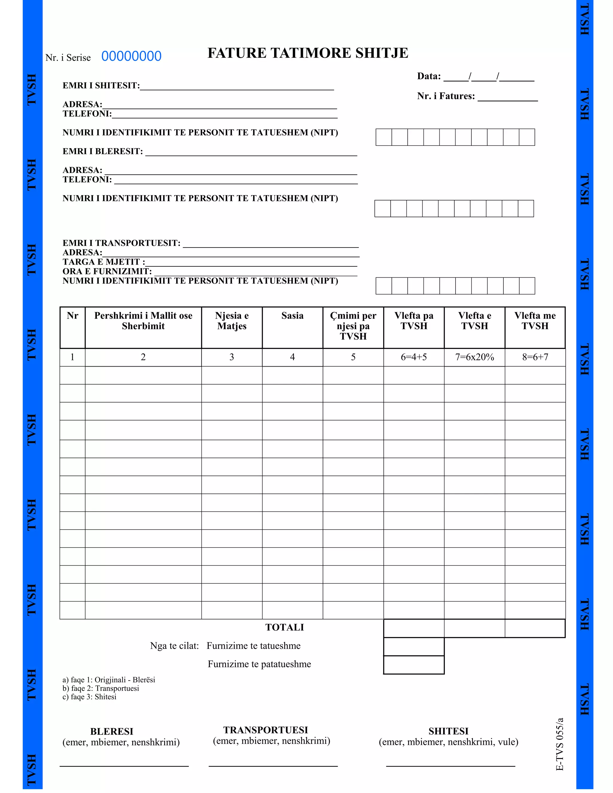 Fature Tvsh, perdoret ne rregjistrimet e Alpha Business | PDF