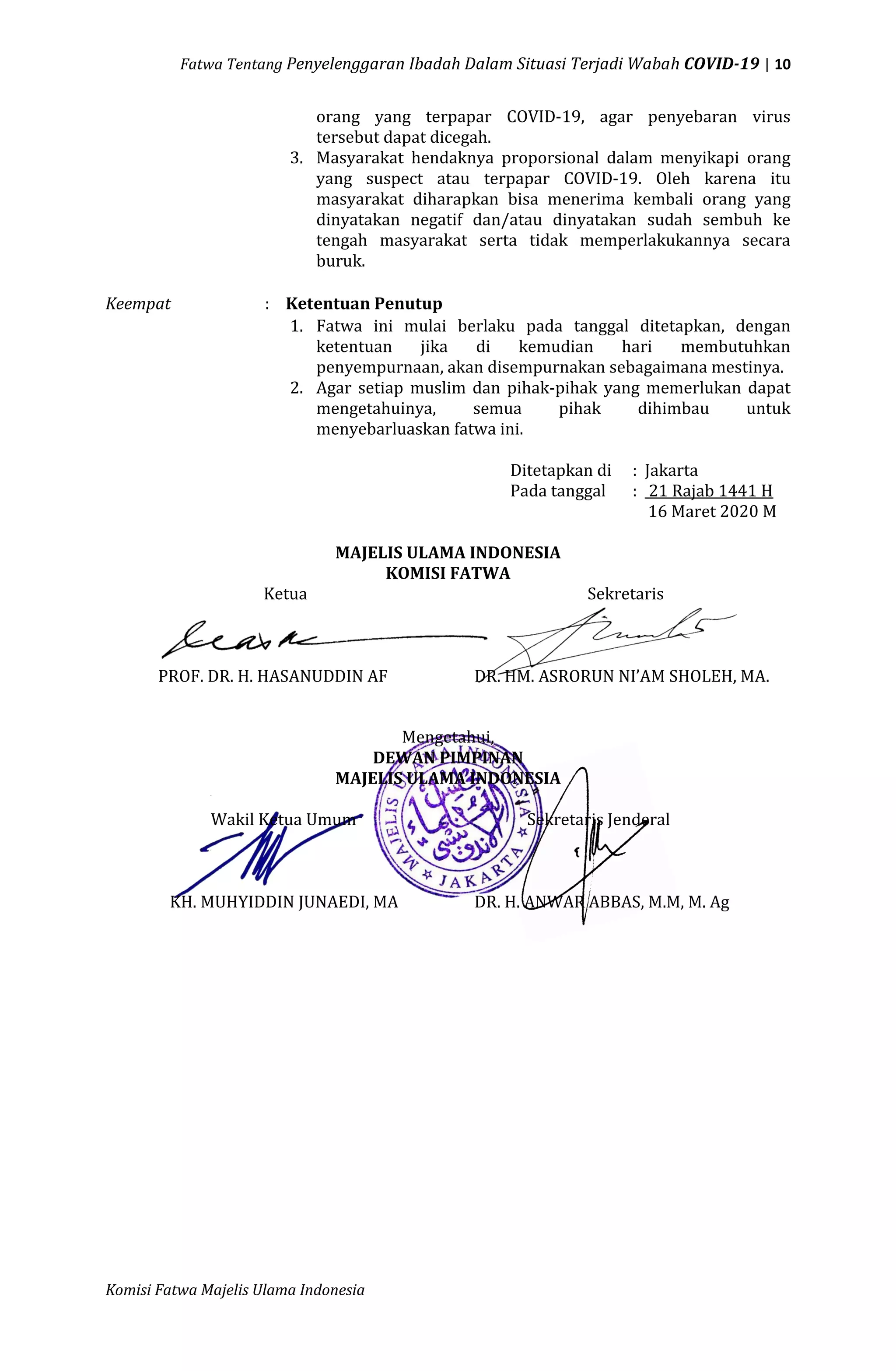 Fatwa MUI Nomor 14 Tahun 2020 | PDF