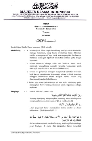 FATWA MUI NO 4 TAHUN 2016 | PDF