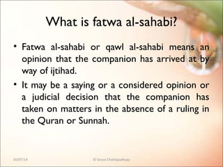 Fatwa sahabi | PPT