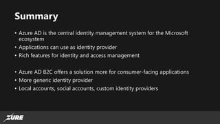 Introduction to Azure AD and Azure AD B2C | PPTX