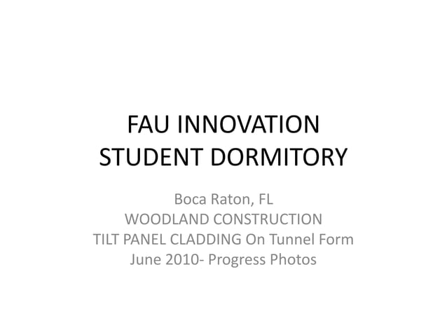Fau Innovation 6 2010 Progress | PPT