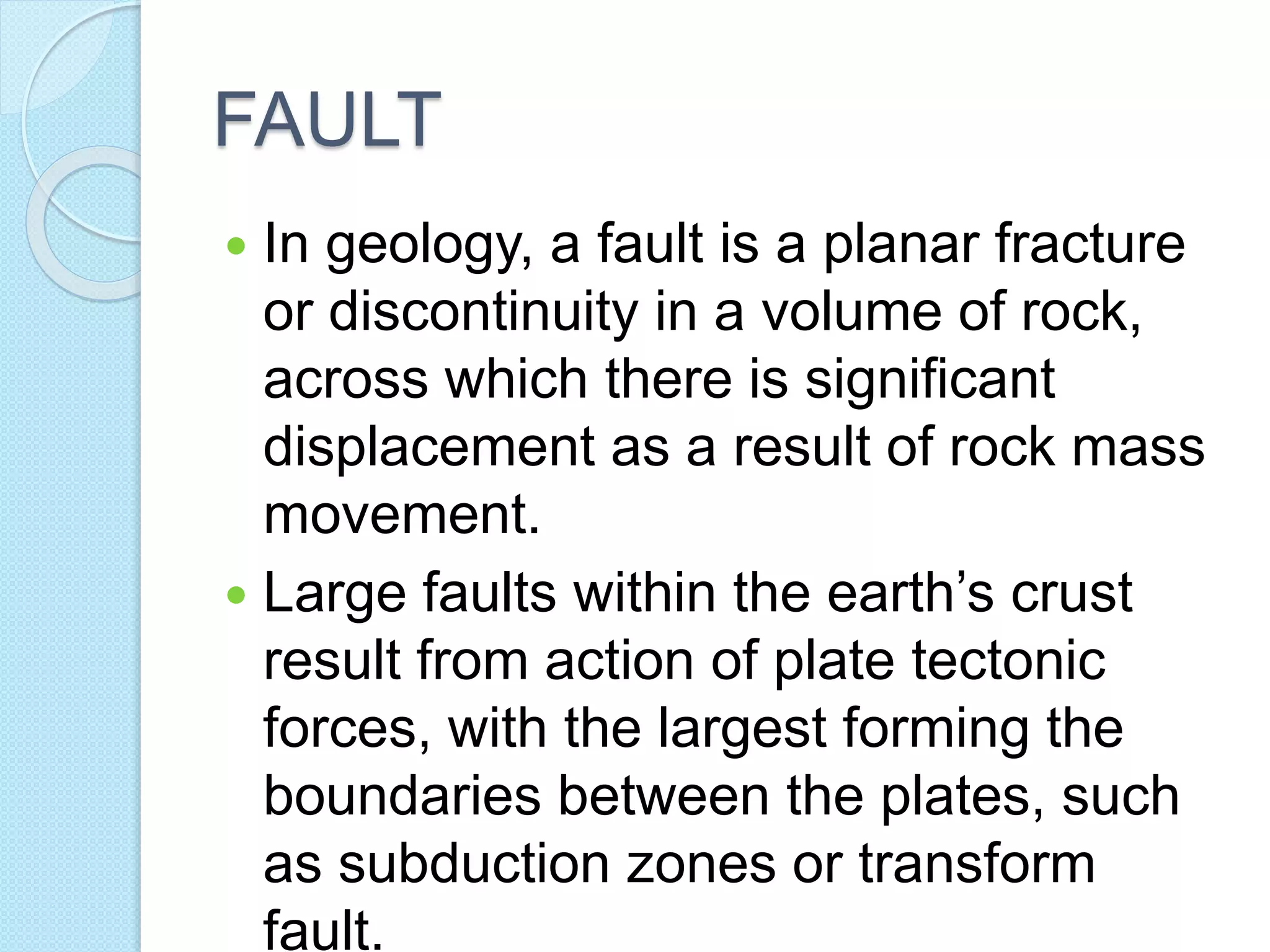 Fault'classification of fault and mechanism of faulting | PPTX
