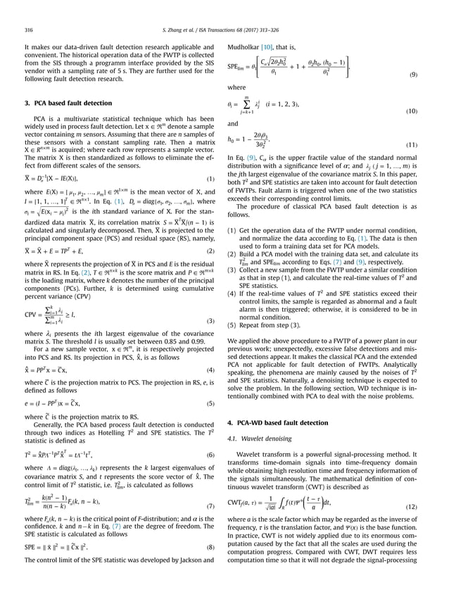 Fault detection of feed water treatment process using PCA-WD with parameter optimization | PDF