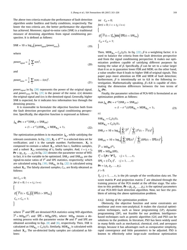 Fault detection of feed water treatment process using PCA-WD with parameter optimization | PDF