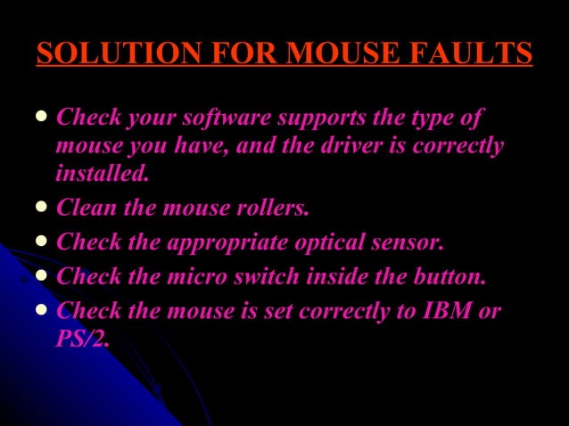 Fault related to various peripherals | PPT | Computer Peripherals | Computing