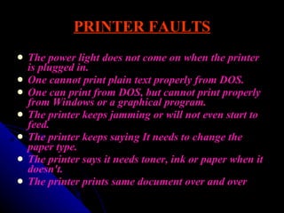 Fault related to various peripherals | PPT | Computer Peripherals ...