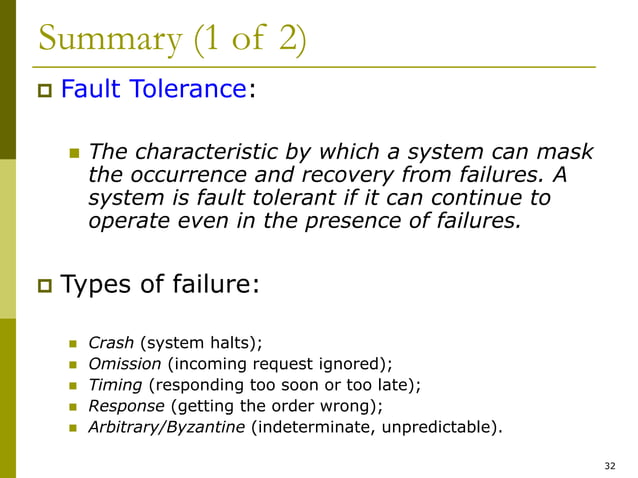 fault-tolerance-slide.ppt | Operating Systems | Computer Software and ...