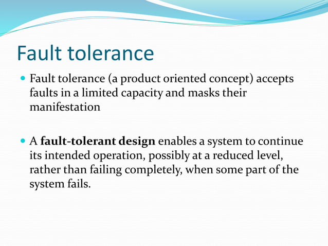 Fault avoidance and fault tolerance | PPTX