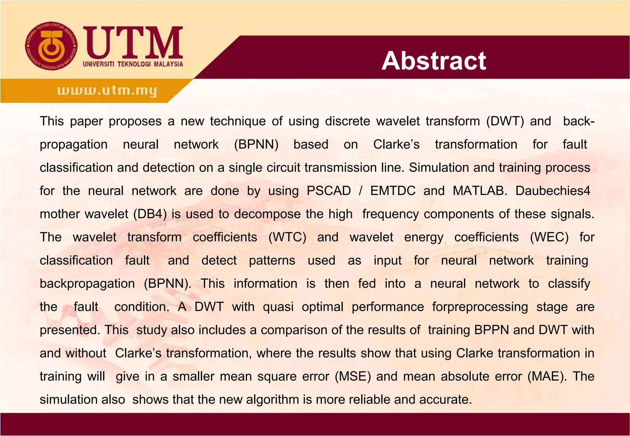Fault Detection And Classification On Single Circuit Transmission Line Using Discrete Wavelet