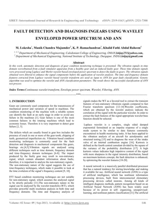 Fault detection and diagnosis ingears using wavelet | PDF | Artificial Intelligence | Technology ...