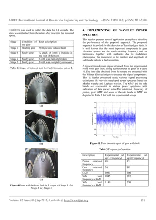 Fault detection and diagnosis ingears using wavelet | PDF