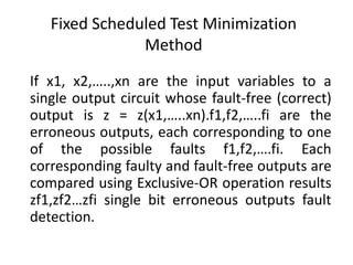 Fault detection and test minimization methods | PPTX