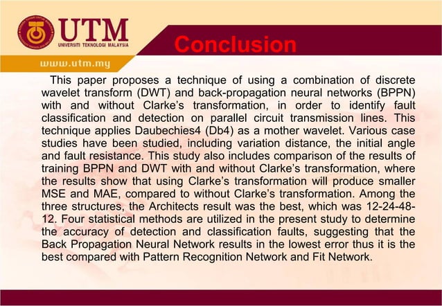 Fault Detection And Classification On Transmission Overhead Line Using