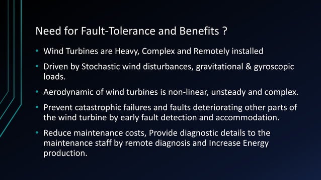 Fault diagnosis & fault tolerance in wind turbines | PPTX