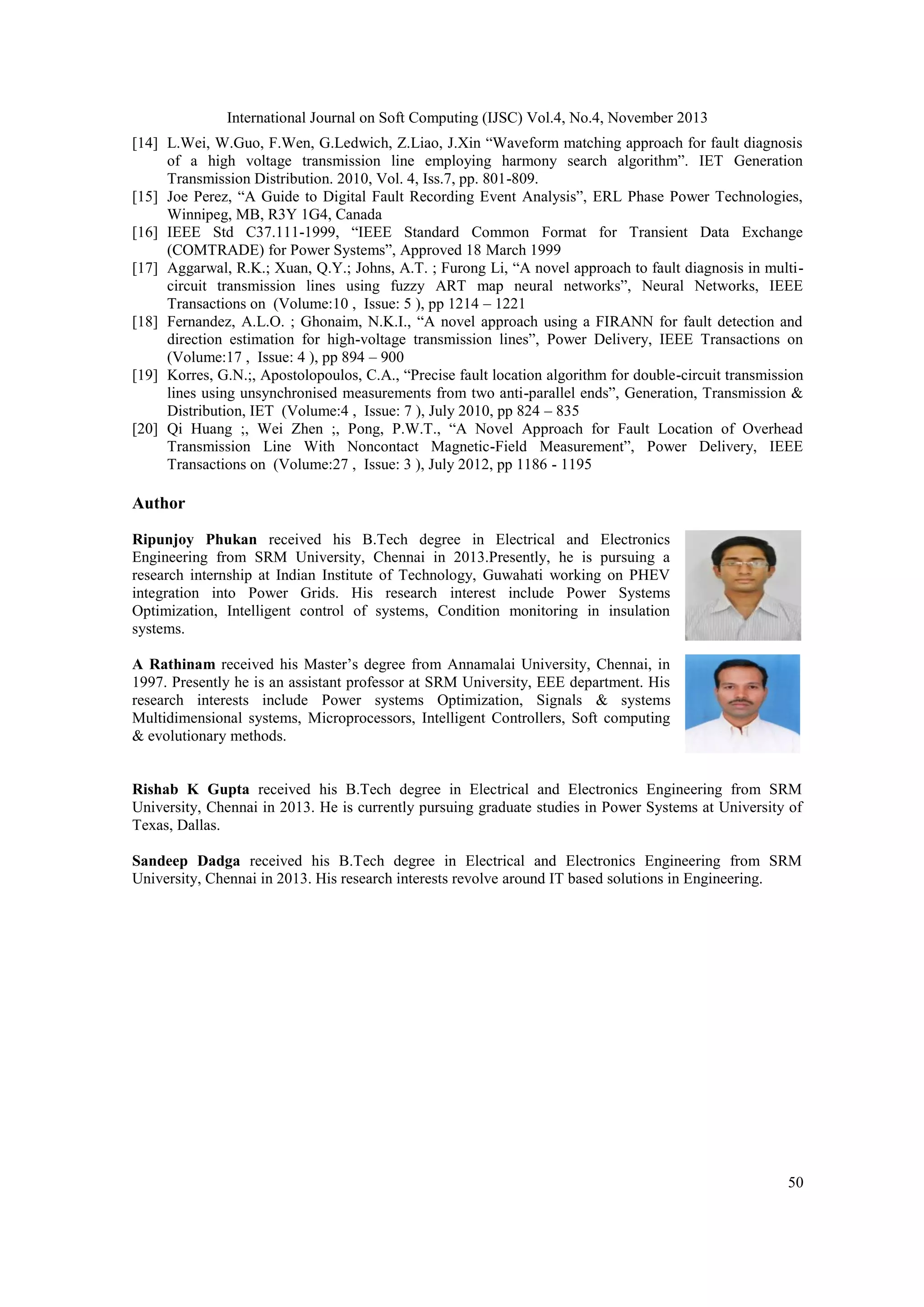Fault diagnosis of a high voltage transmission line using waveform matching approach | PDF