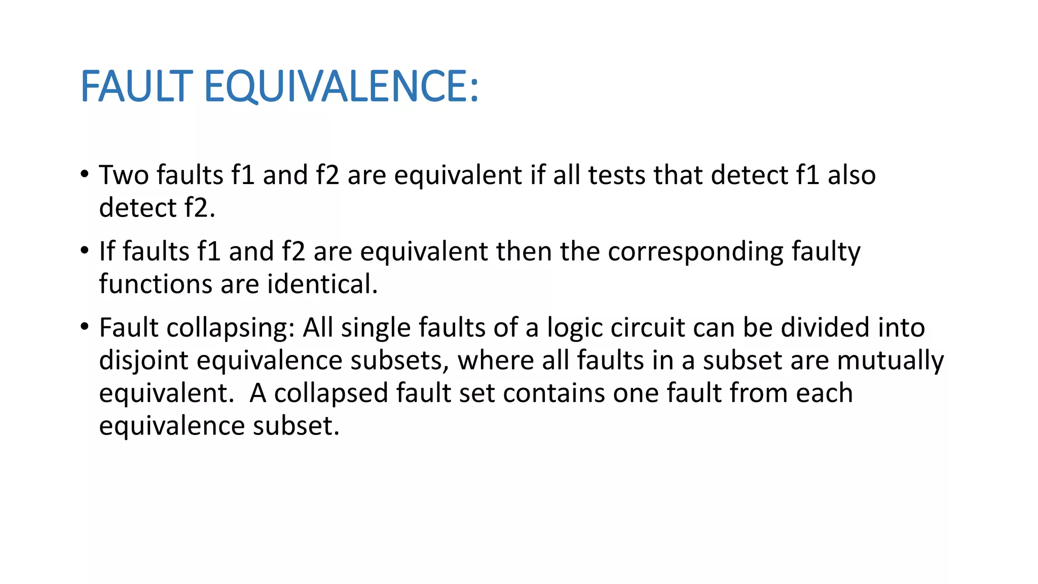 Fault equivalence and fault location | PPTX