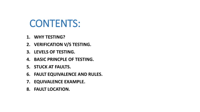 Fault equivalence and fault location | PPTX | Computing | Technology & Computing