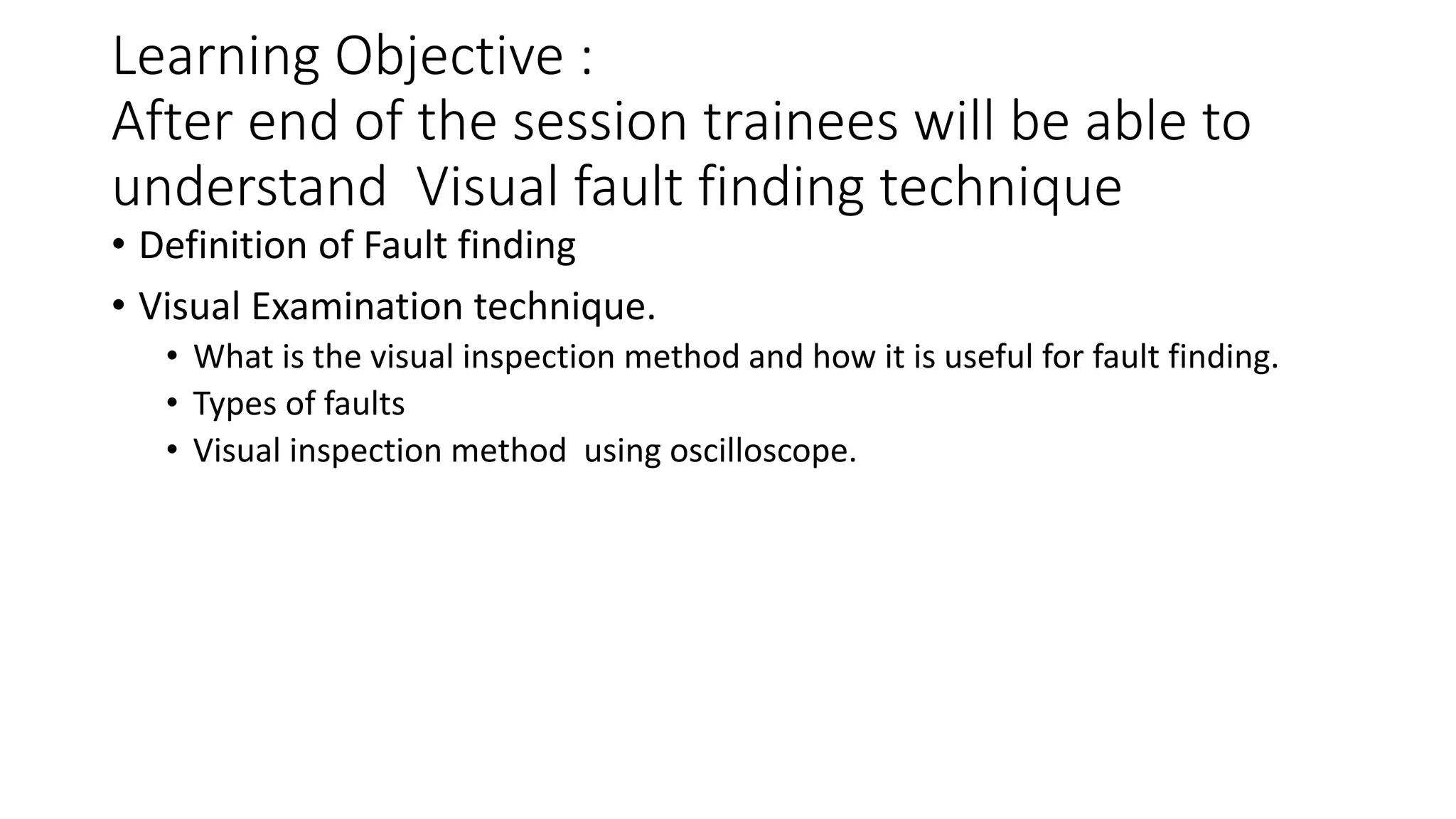 Fault finding method | PPTX