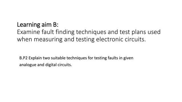 Fault finding method | PPTX | Consumer Electronics | Technology & Computing