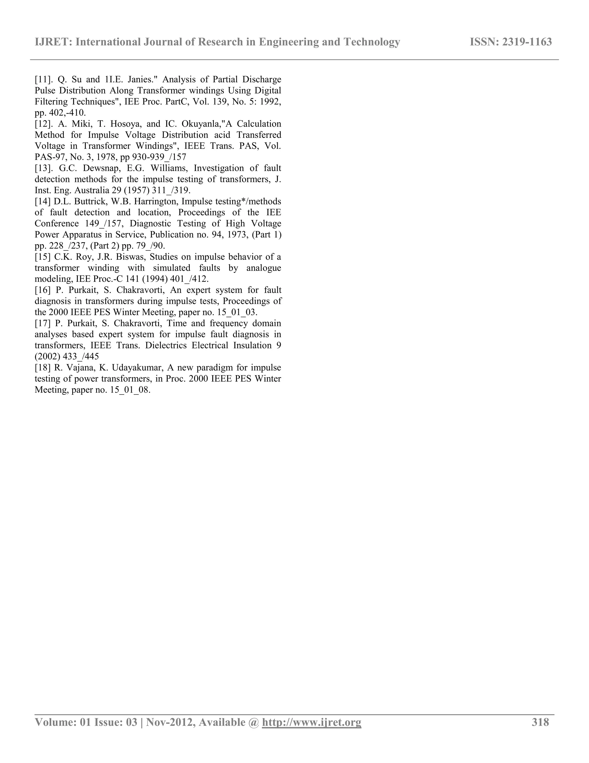 Fault Identification In Transformer Winding Pdf