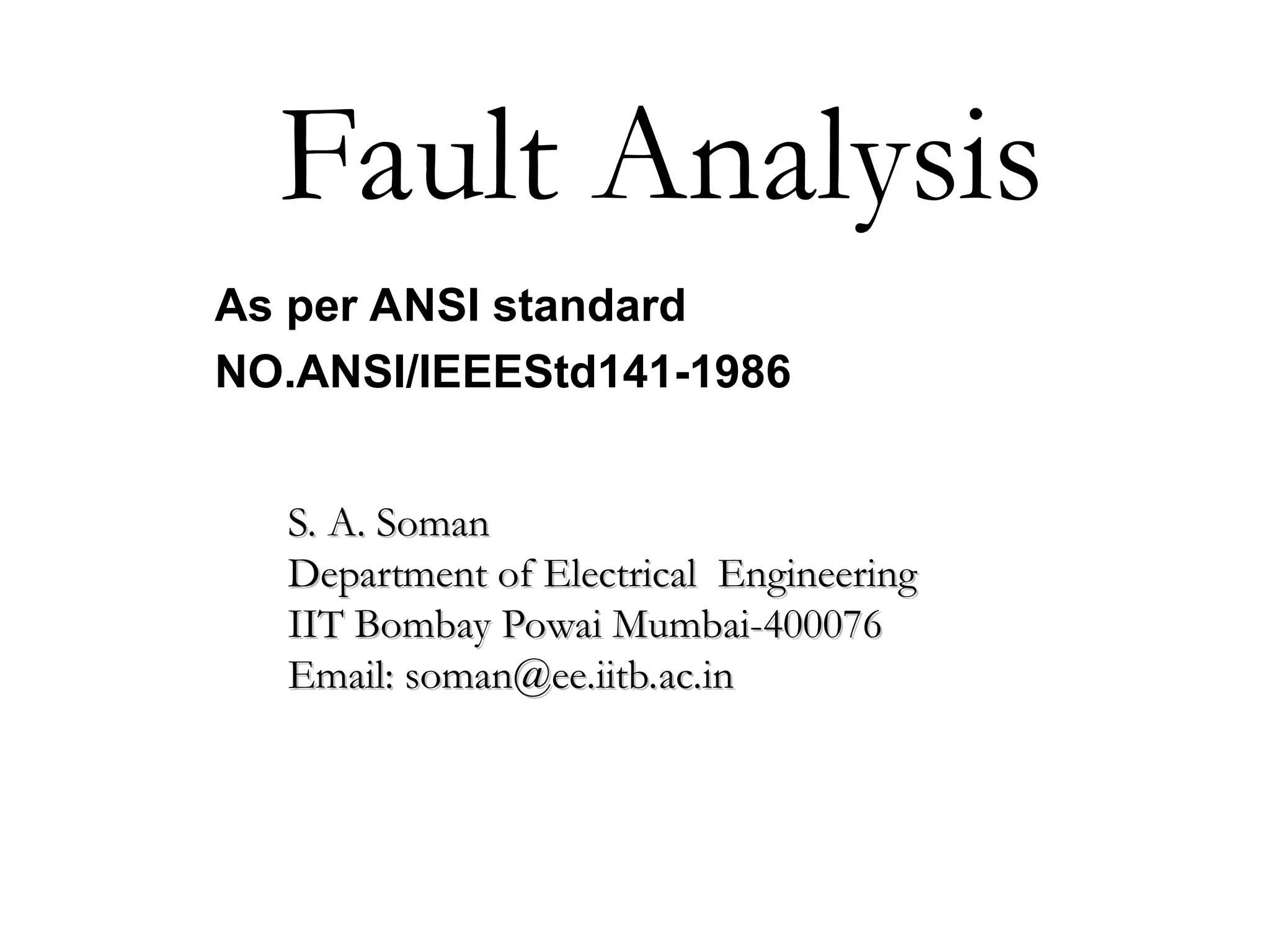 fault level analysis fault level analysis | PPT