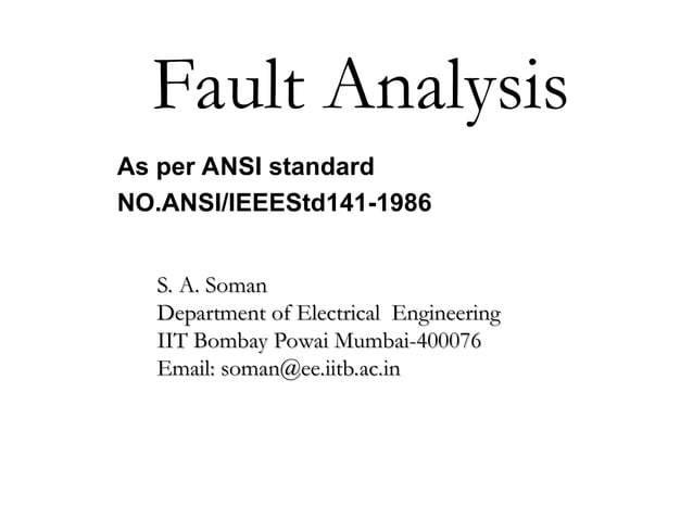fault level analysis fault level analysis | PPT