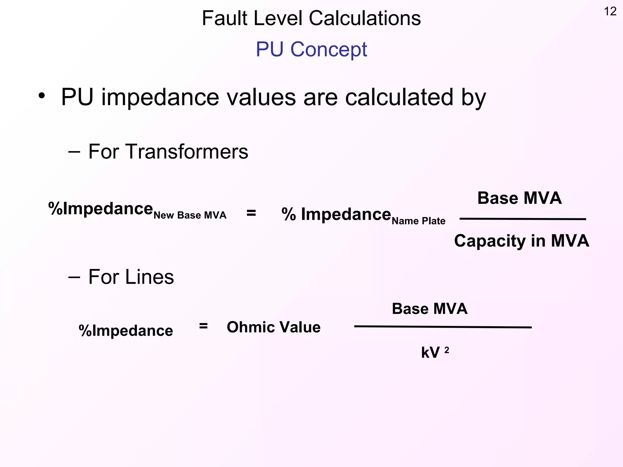Fault Level Calculations Ppt