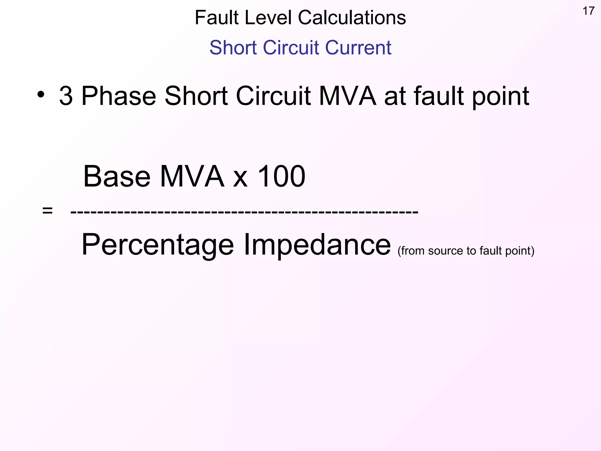 Fault level calculations | PPT