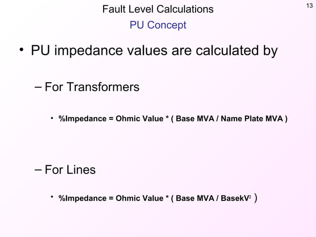 Fault level calculations | PPT